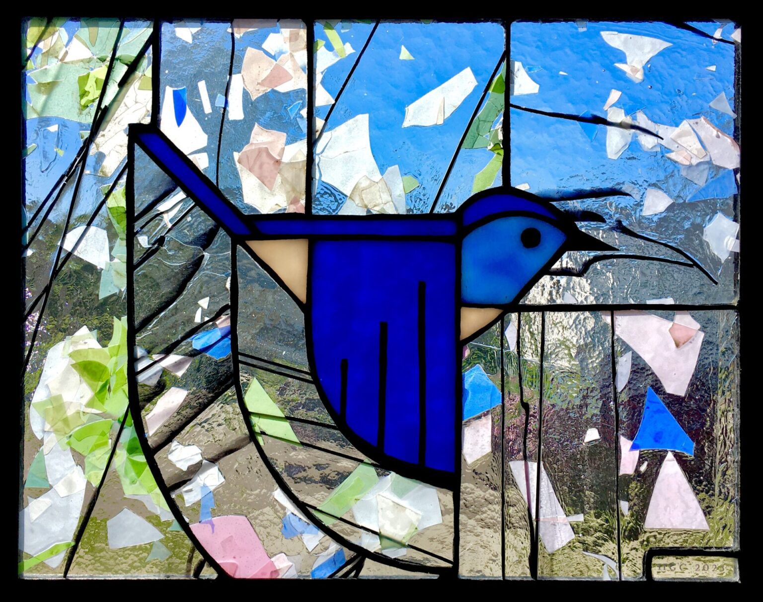 Stained Glass Mountain Bluebird XIV - The Charley Harper Gallery